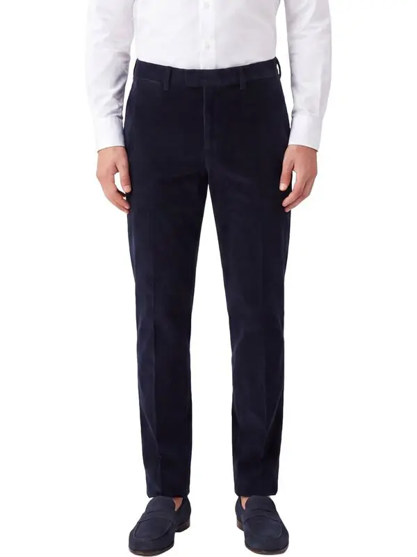 BRIGLIA 1949 Cotton Velvet Chino Trousers - Blue
