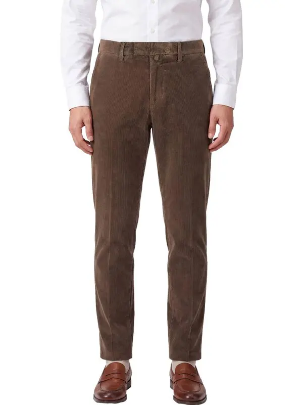 BRIGLIA 1949 Cotton Velvet Chino Trousers - Brown