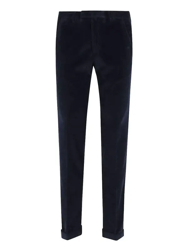 BRIGLIA 1949 Slim Fit Cotton Velvet Chino Trousers - Navy