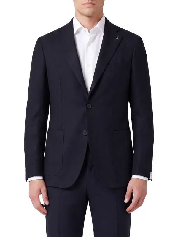 Tagliatore Single-breasted Wool Blazer With Peak Lapels And Back Vent - Blue