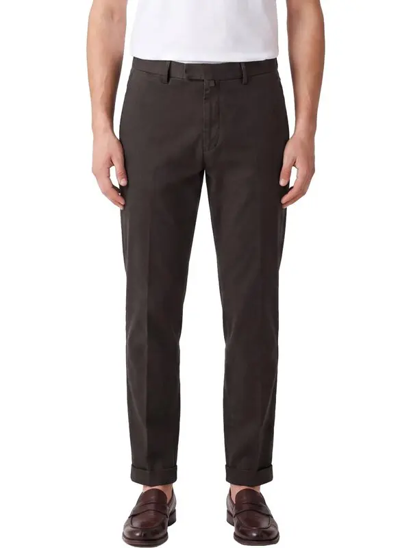 BRIGLIA 1949 Slim Fit Pleated Cotton Tailored Trousers - Cocoa
