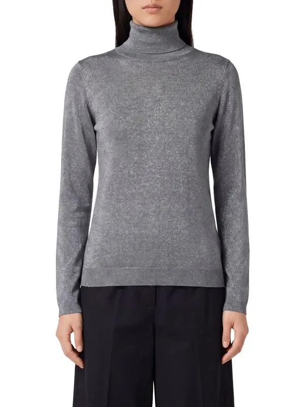 Brunello Cucinelli Long Sleeve Turtleneck Sweater - Grey