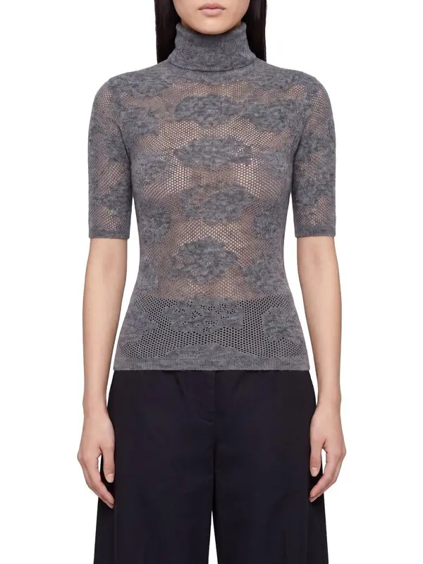 Brunello Cucinelli Ribbed High Neck Sweater - Mouse Grey