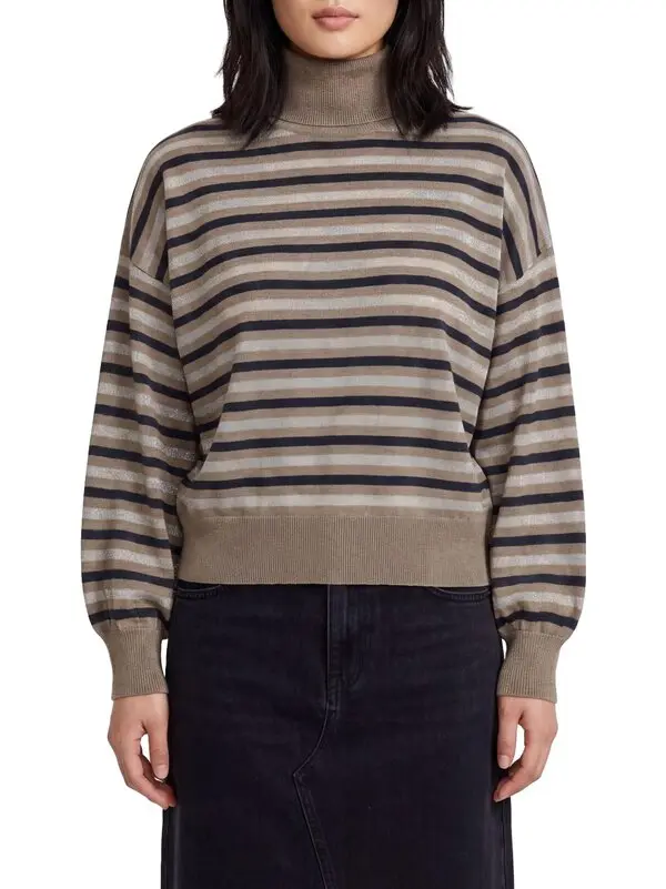 Brunello Cucinelli Striped Turtleneck Sweater - Multicolor