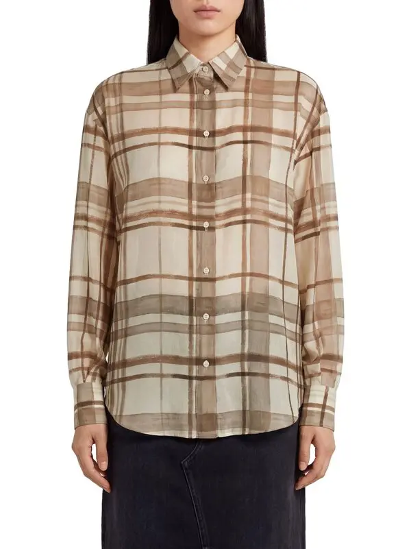 Brunello Cucinelli Plaid Shirt - Beige