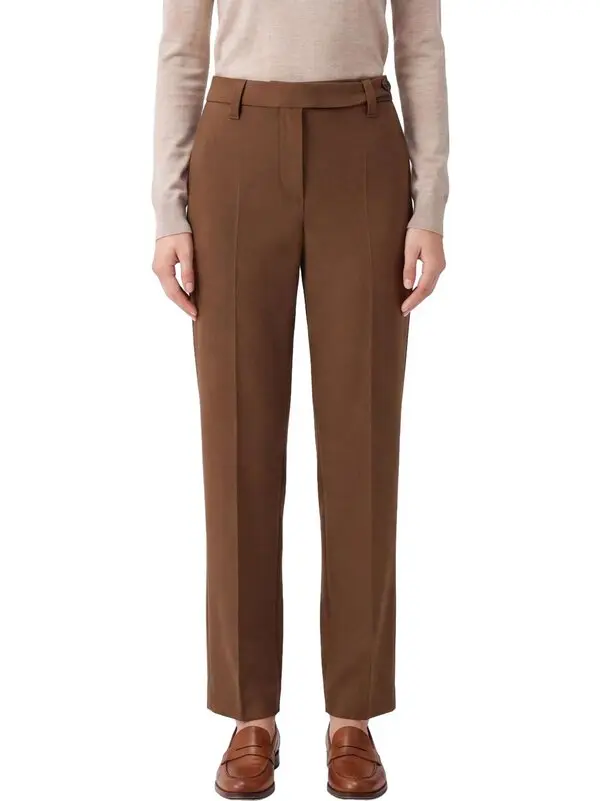 Brunello Cucinelli Straight-fit Stretch Cotton Chino Trousers With Monili Detail - Brown