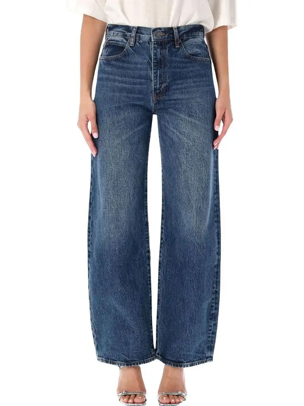 FRAME The Bow High-waisted Wide-leg Jeans - Blue