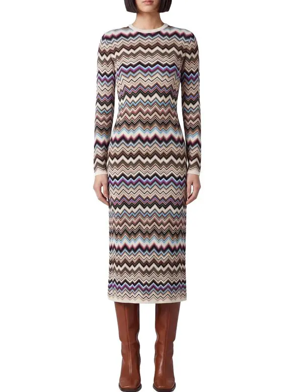 Missoni Zigzag Knit Mini Dress - Navy