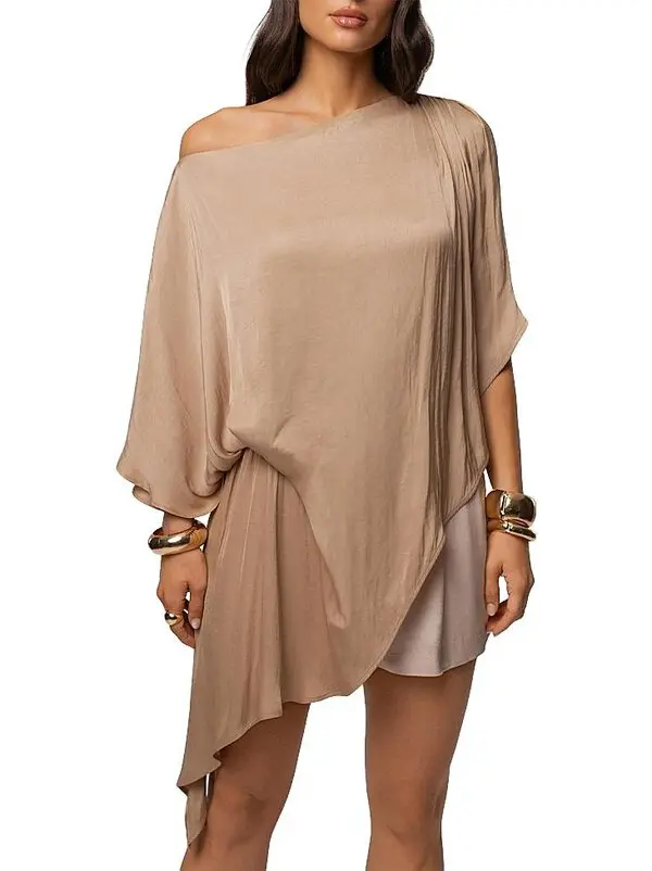 JLUXLABEL Brisa One Shoulder Top - Tan