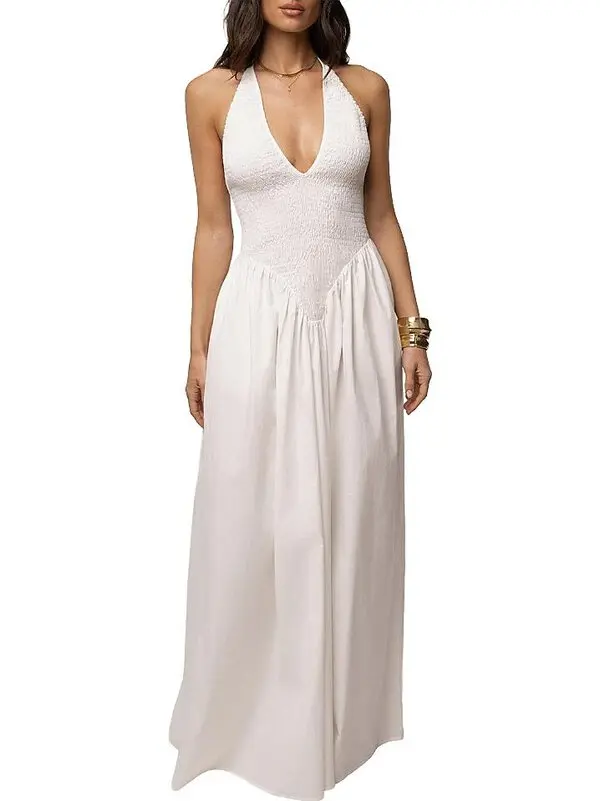 JLUXLABEL Madrid Halter Maxi Dress - Ivory