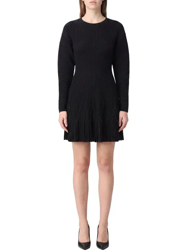 Elisabetta Franchi Elena Knit Mini Dress With Dropped Shoulders - Black
