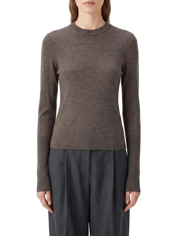 Pinko Ribbed Knit Sweater - Brown