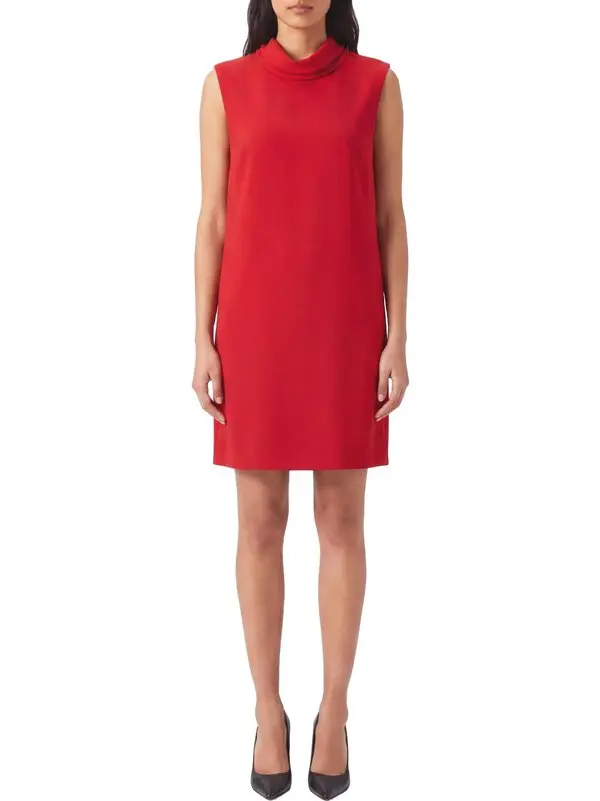Valentino Garavani Sleeveless Silk Sheath Mini Dress With V-back - Red
