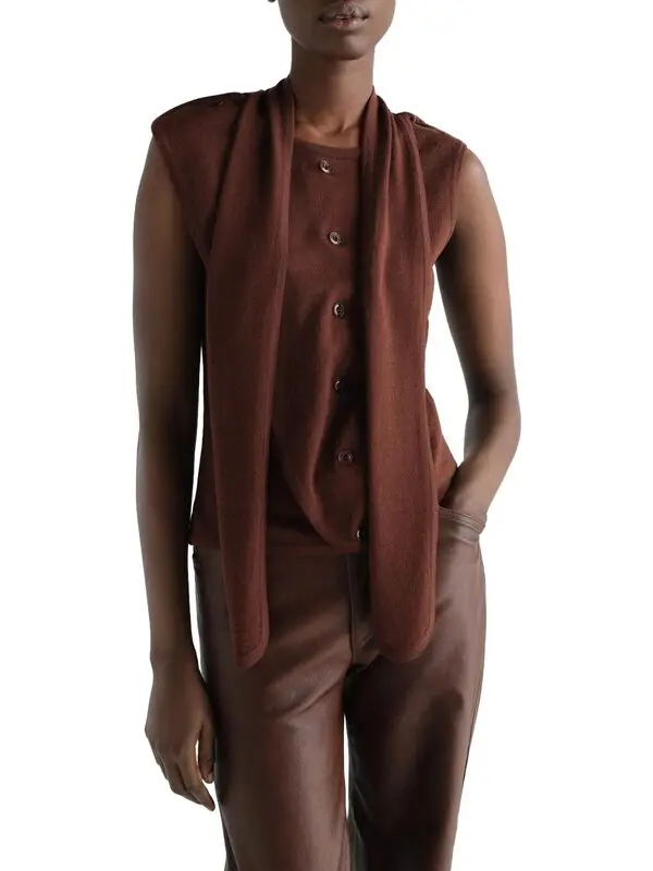 LEMAIRE Asymmetrical Cardigan - Brown