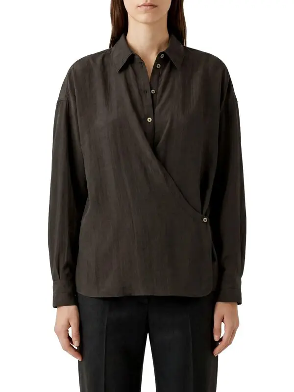 LEMAIRE Wrap Shirt - Black
