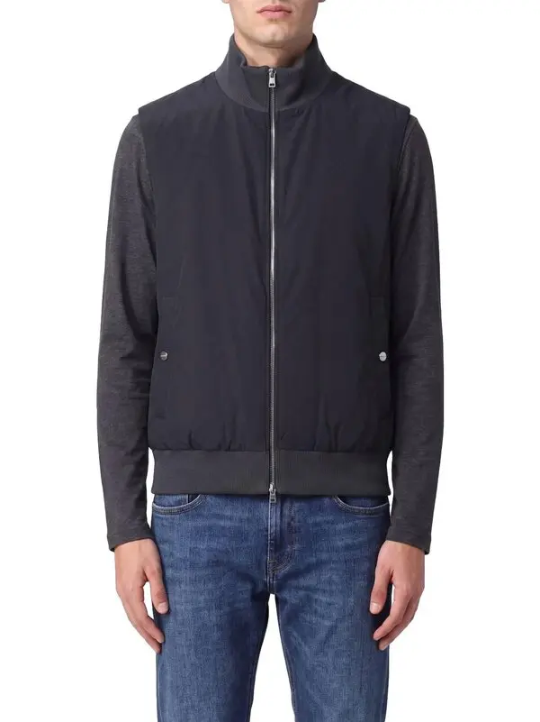 Herno Padded Technical Nylon High-neck Gilet With Two-way Zip - Blue