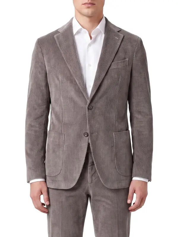 Eleventy Single-breasted Corduroy Velvet Blazer With Peaked Lapels - Brown