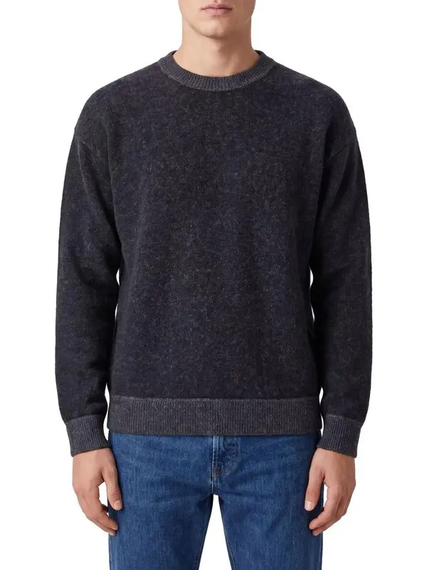 ROBERTO COLLINA Long-sleeved Merino Wool Crew-neck Jumper - Navy