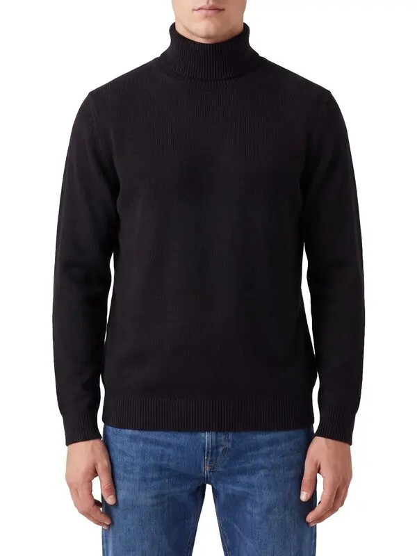 ROBERTO COLLINA Merino Wool Turtleneck Jumper - Black