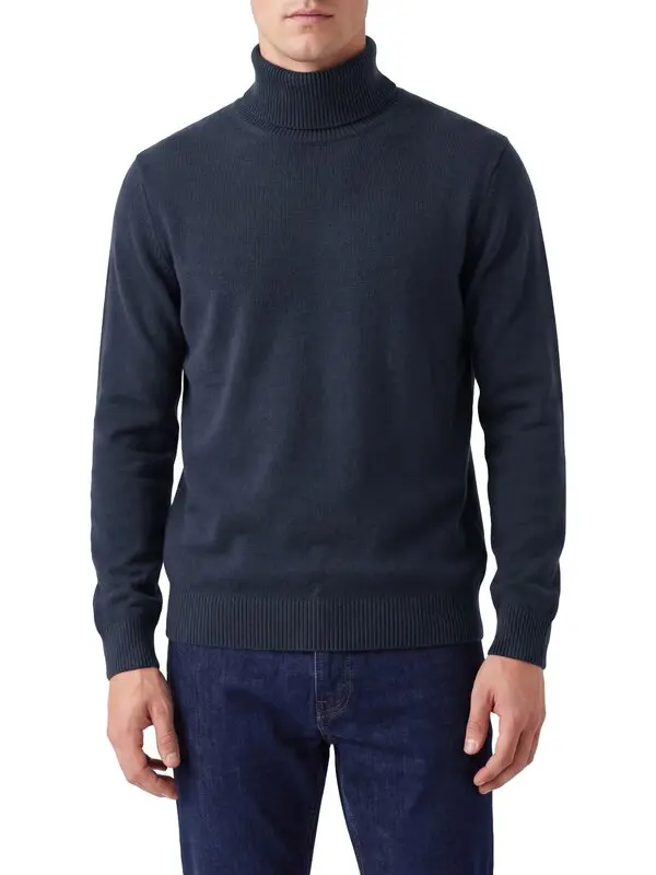 ROBERTO COLLINA Merino Wool Turtleneck Jumper - Blue