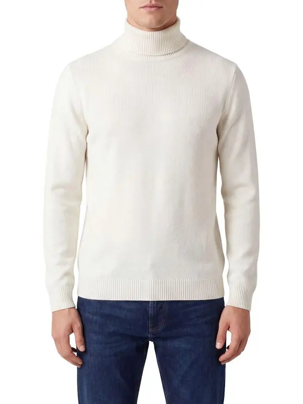 ROBERTO COLLINA Merino Wool Turtleneck Jumper - White