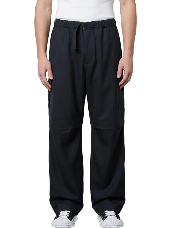 DARKPARK Wide-leg Virgin Wool Trousers With Belt - Grey