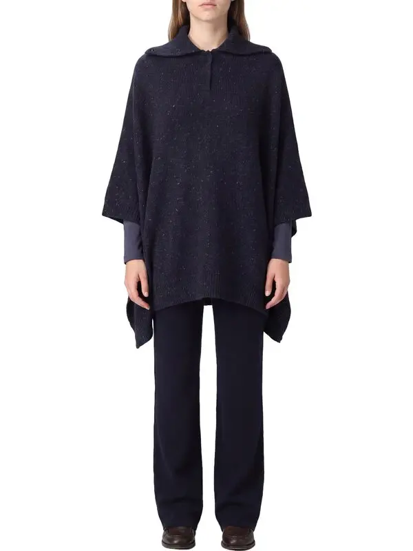 Fabiana Filippi Textured Knit Poncho - Blue