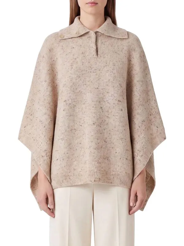 Fabiana Filippi Textured Knit Poncho - Orange