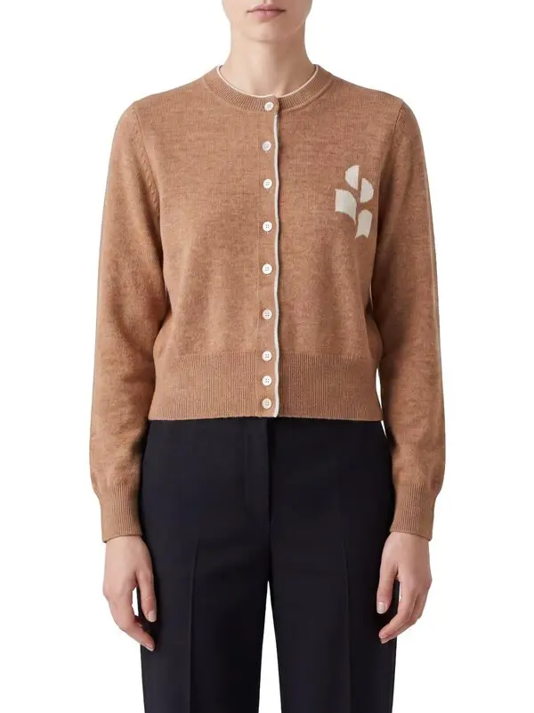 Isabel Marant Étoile Cardigan With Contrast Trim - Camel