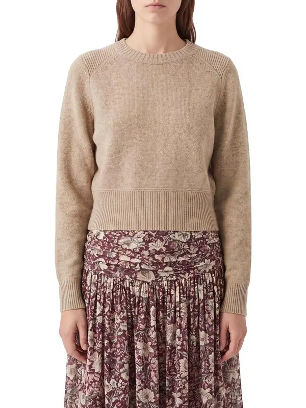 Isabel Marant Étoile Merino Wool And Cashmere Blend Crewneck Jumper - Beige