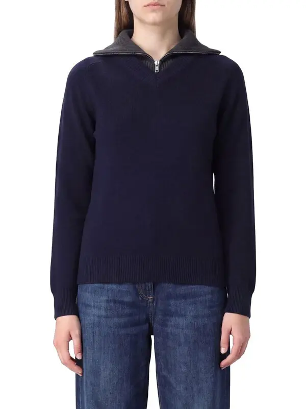 MAISON MARGIELA Wool And Cotton Blend Quarter Zip Jumper - Grey