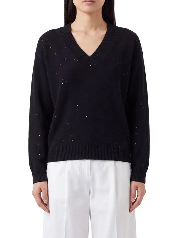 Brunello Cucinelli V-neck Sweater - Black