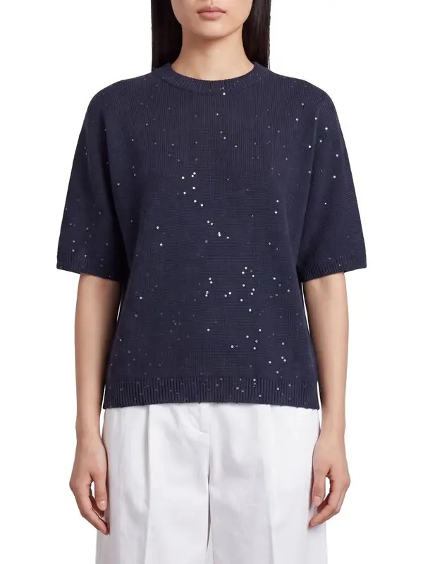 Brunello Cucinelli Embellished Pullover - Blue