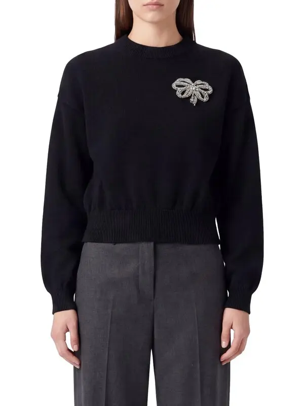 Givenchy Embellished Bow Sweatshirt - Black