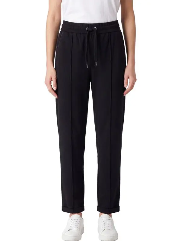 Brunello Cucinelli High-waisted Drawstring Joggers In Stretch Cotton - Black