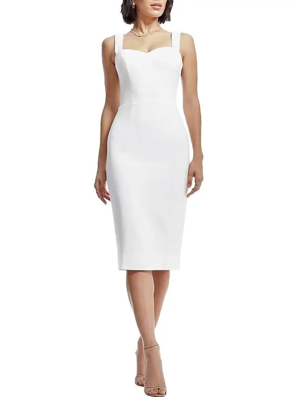 Dress The Population Nicole Sweetheart Neck Bodycon Midi Dress - Off White