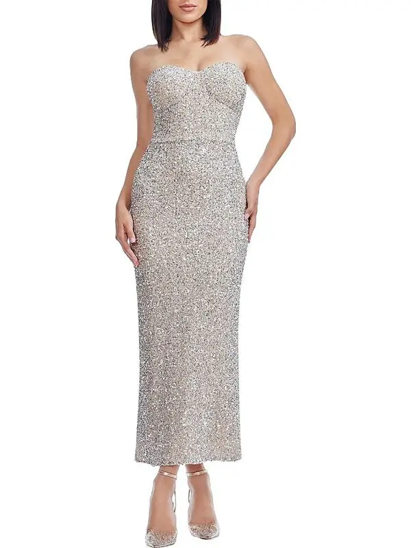 Dress The Population Vada Sequin Midi Dress - Opal