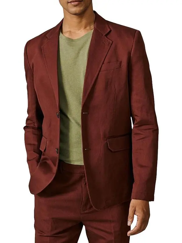 Aubin Pasmore Tailored Linen Blend Blazer - Brown
