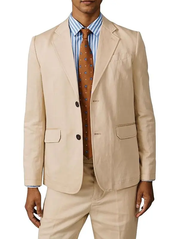 Aubin Pasmore Tailored Linen Blend Blazer - Sand