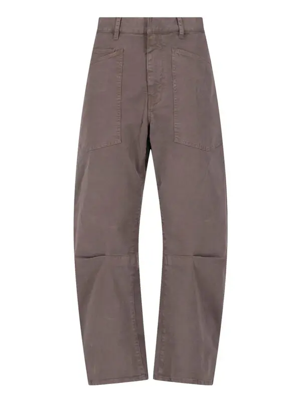 NILI LOTAN High-waisted Utility Trousers - Brown