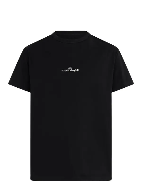 MAISON MARGIELA Logo Graphic Cotton T-shirt - Black