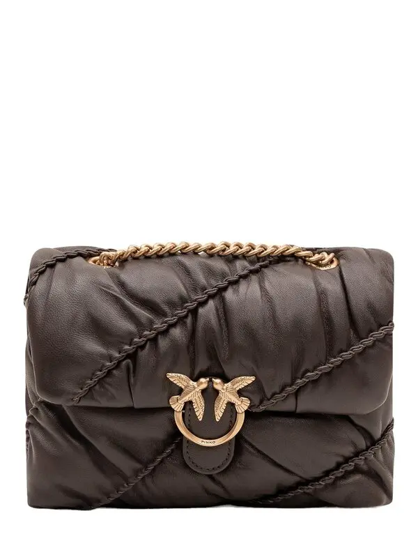 Pinko Love Puff Crinkle Mini Shoulder Bag - Marasca