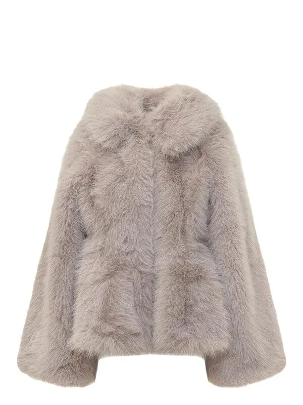 ROTATE BY BIRGER CHRISTENSEN Faux Fur Flared Jacket - Alloy