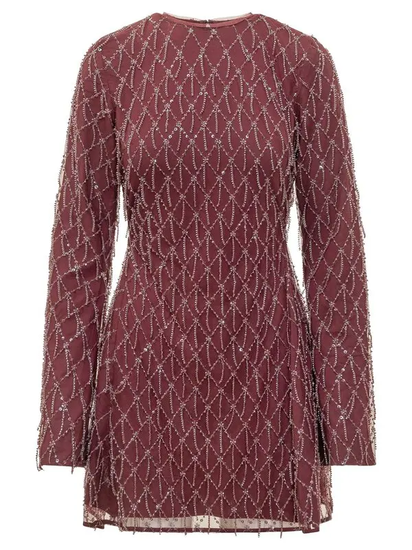 ROTATE BY BIRGER CHRISTENSEN Sequin Embellished Mini Dress - Winetasting