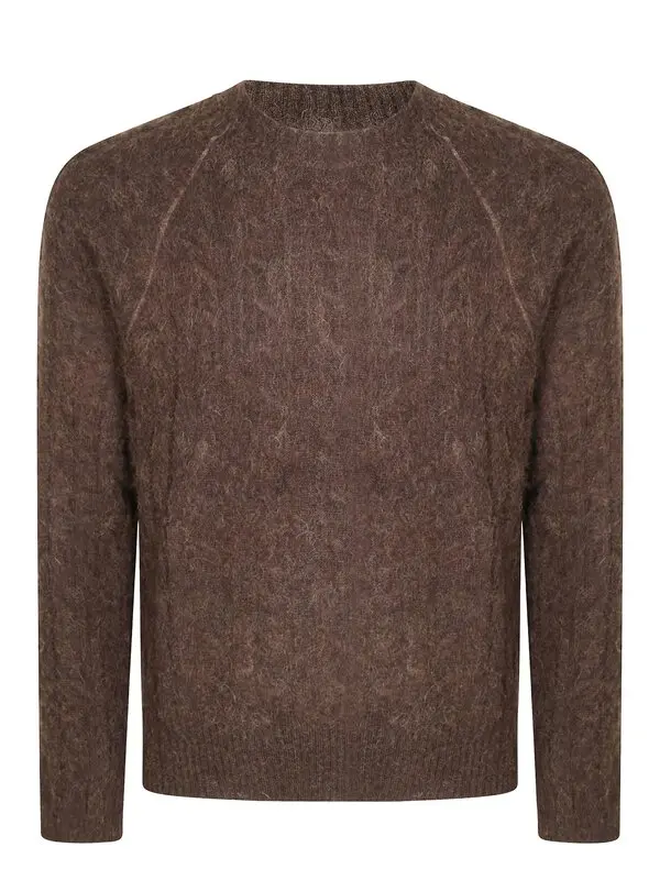 DIANA STUDIO Textured Cable Knit Sweater - Marrone