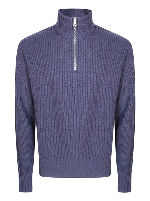 DIANA STUDIO English Rib Zip Polo - Blu