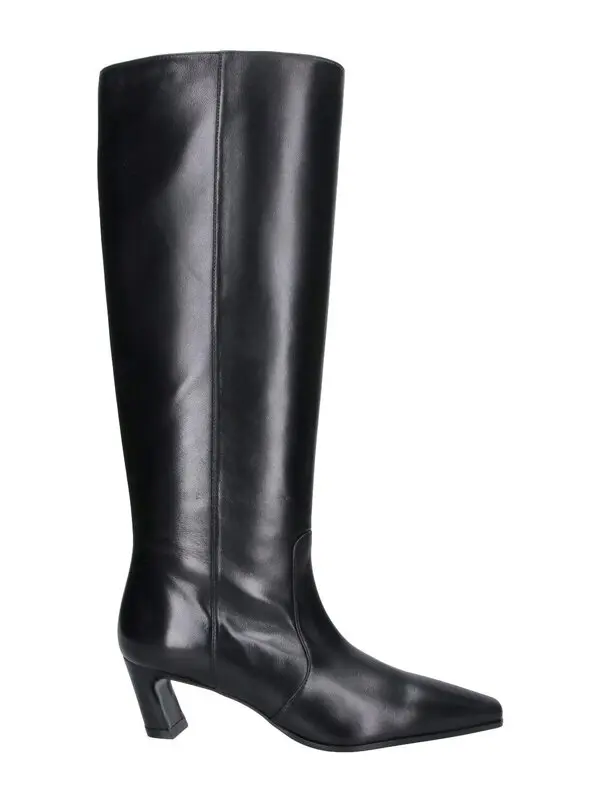STUART WEITZMAN Leather Knee-high Pointed Toe Boots - Black