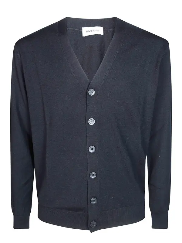 DIANA STUDIO V-neck Button-front Cardigan - Nero