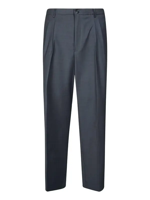 AMARANTO Relaxed Fit Pleated Trousers - Grigio