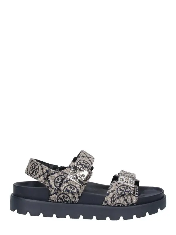 Tory Burch Logo Jacquard Platform Sandals - Blue